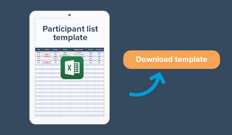 Participant list Excel template - Work more efficiently - FrontCore